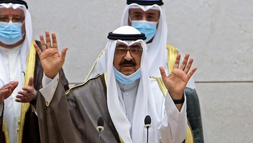 The Emir of Kuwait, Sheikh Mishal Al-Ahmad, arrives at the National ...