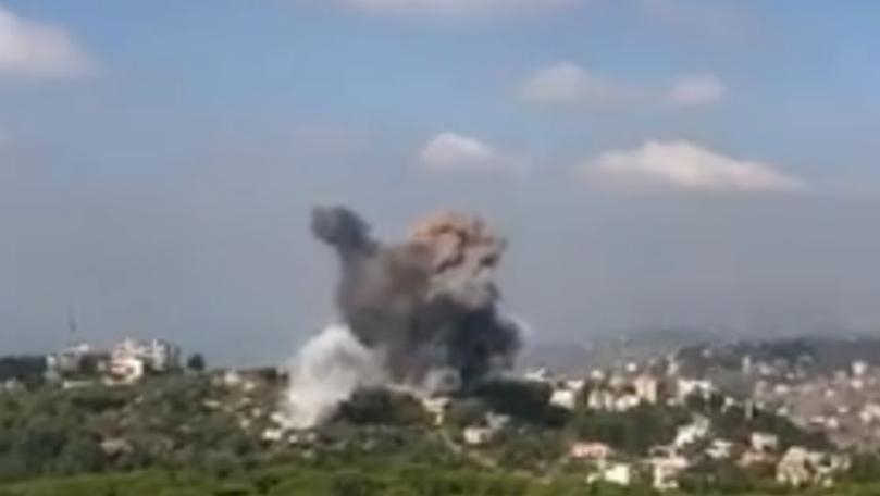 Watch: The airstrike that targeted Kayfoun - Aley - MTV Lebanon