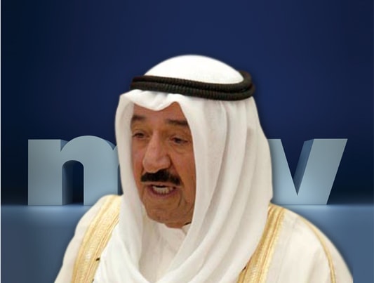 Kuwait Prince Subah al-Ahmad al-Subah speaks at the Donors Conference ...