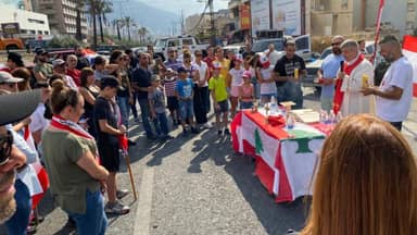 Watch: Sunday Mass celebrated on Ghazir highway - MTV Lebanon