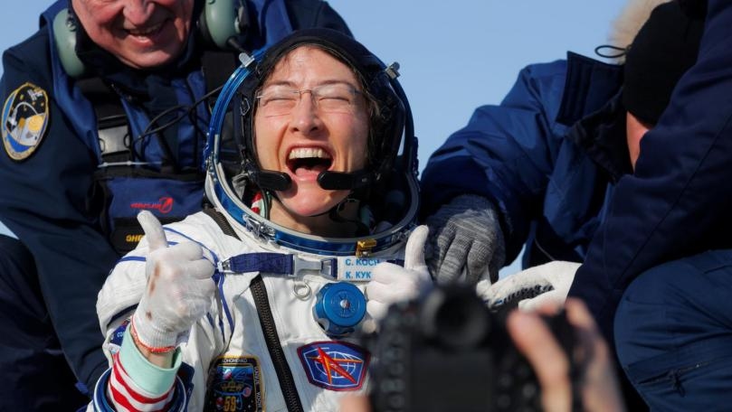 NASA astronaut Christina Koch returns to Earth after record mission ...