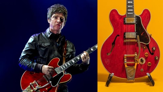 Gibson Guitar Smashed on Night Rock Band Oasis Split Sold at Auction ...