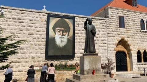 People have begun arriving at the Mar Maroun Monastery in Annaya to ...