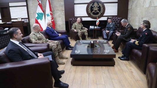 Army Commander receives UNTSO Chief of Staff - MTV Lebanon
