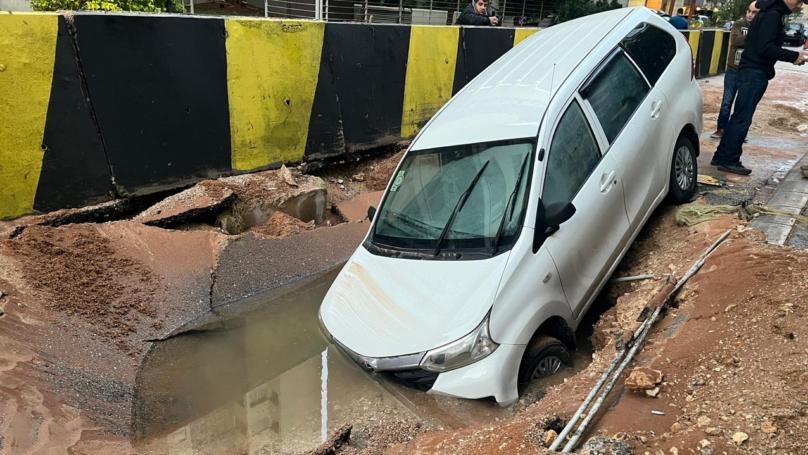 The water pipe that exploded in Mohammad el-Hout street in Beirut is more than a hundred years ...