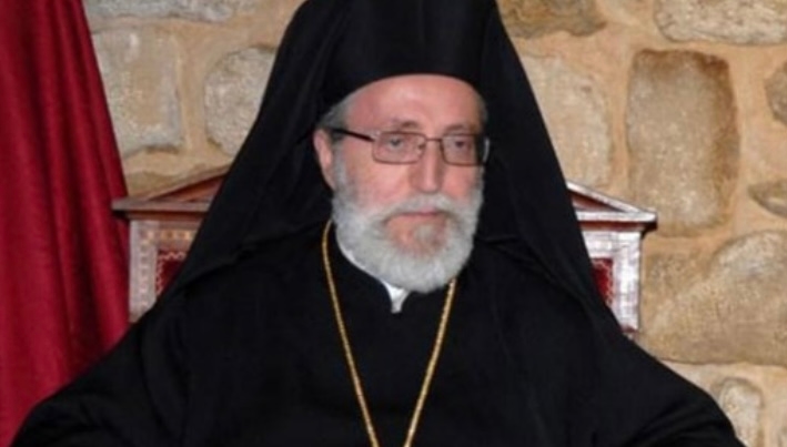 Greek Orthodox Metropolitan of Sidon and Marjeyoun Elias Kfoury during ...