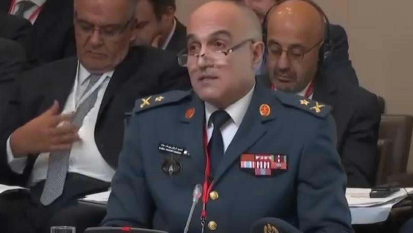 Brigadier General Youssef Haddad, representing the army at the Paris ...