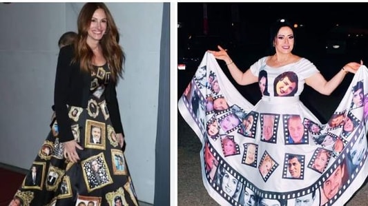 هند عاكف بعد ارتداء جوليا روبرتس فستانًا عليه صور: "ربنا رجّعلي حقي ...