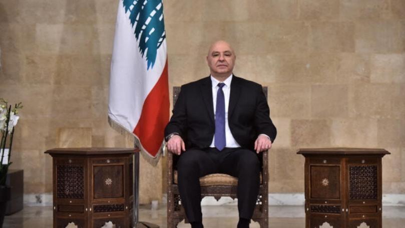 President Joseph Aoun congratulated athlete Fadi El Khatib for being ...