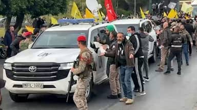 Watch: UNIFIL Patrol Passes Through Hezbollah Sit-In - MTV Lebanon