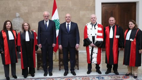 Four judges take oath before President Joseph Aoun at Baabda palace ...